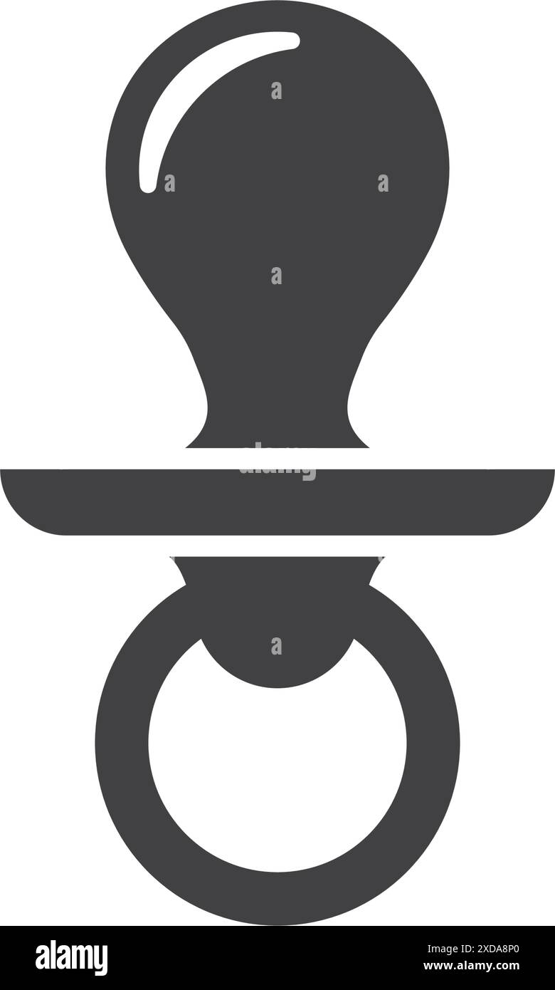 Baby pacifier icon in flat style. Nipple for newborn child vector ...