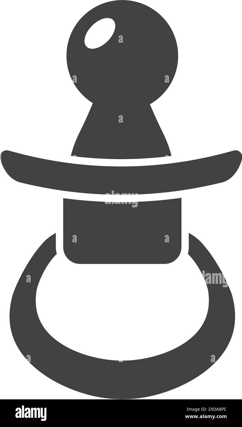 Baby pacifier icon in flat style. Nipple for newborn child vector ...