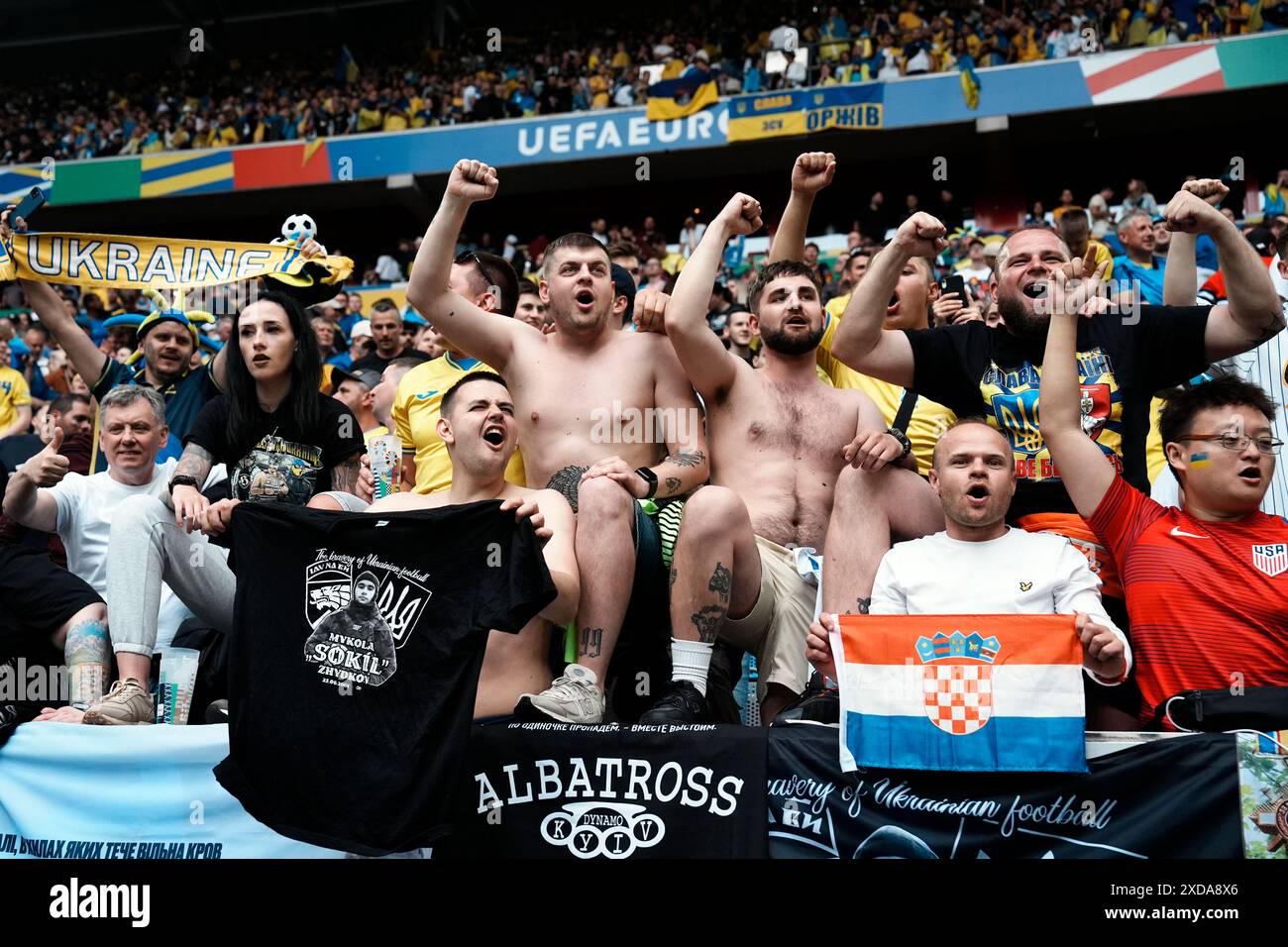 Slovakia fans during the UEFA Euro 2024 Group D match at the Dusseldorf ...