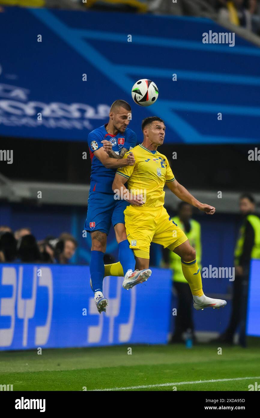 Dusseldorf, Germany. 21 June 2024. Lukas Haraslin of Slovakia competes ...