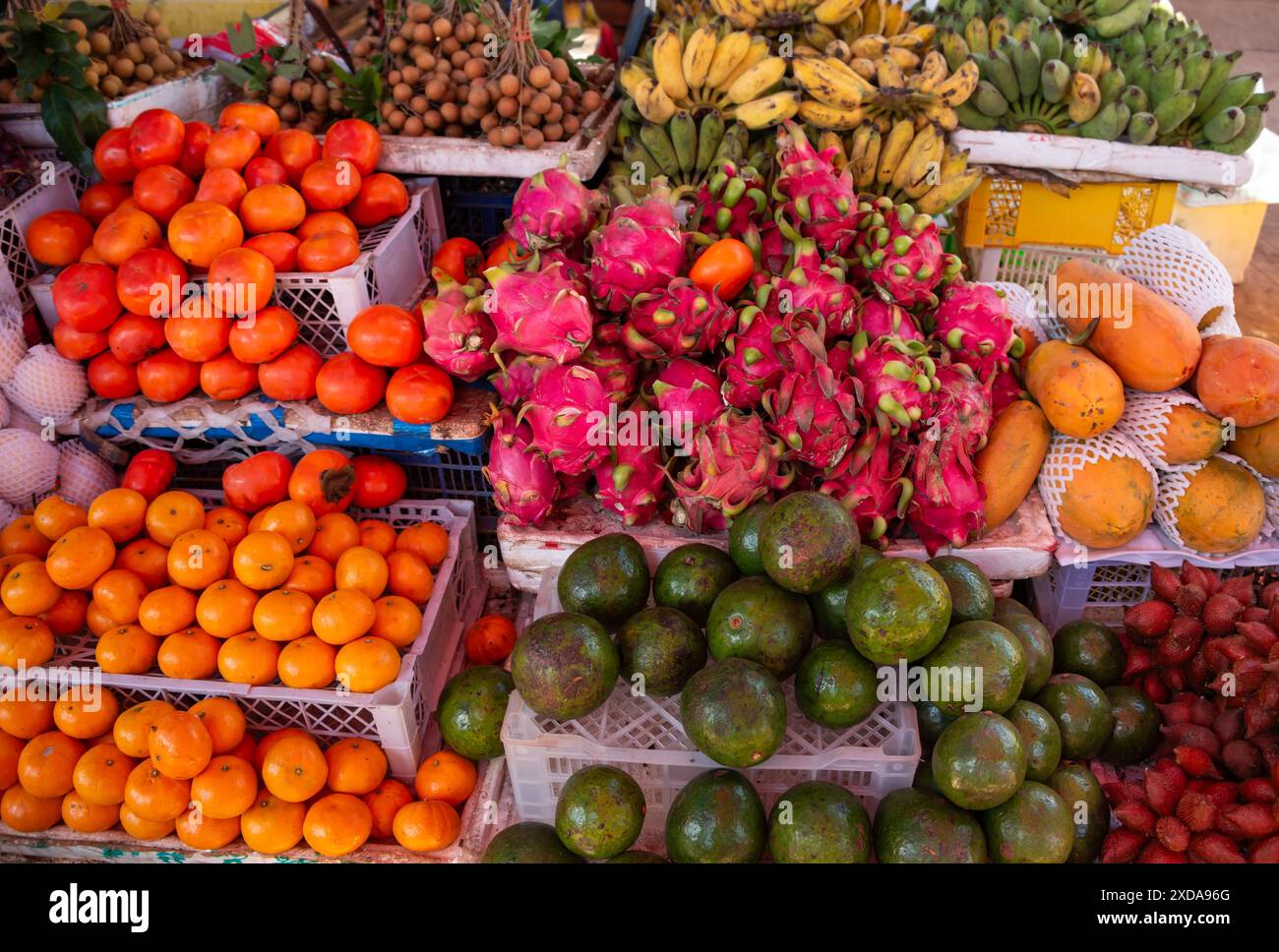 Fruits and vegetables on local market in Cambodia Stock Photo - Alamy