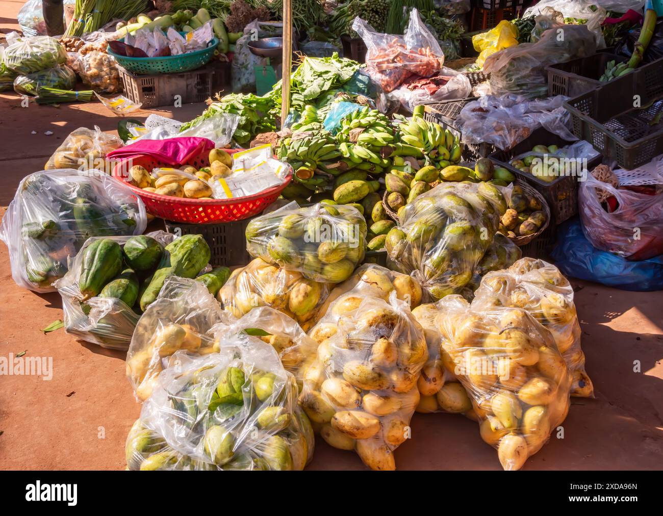 Fruits and vegetables on local market in Cambodia Stock Photo - Alamy