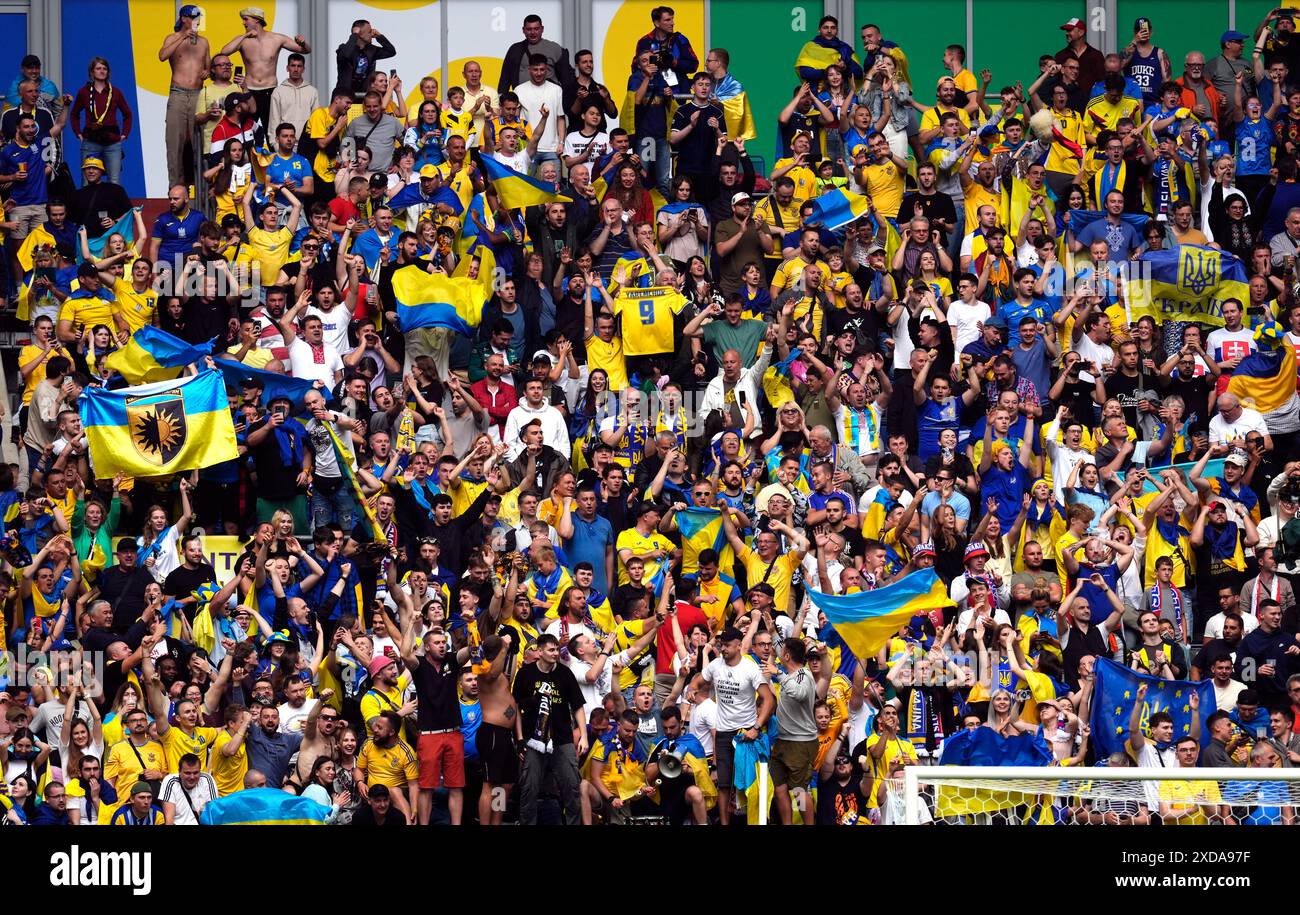 Ukraine fans during the UEFA Euro 2024 Group D match at the Dusseldorf ...