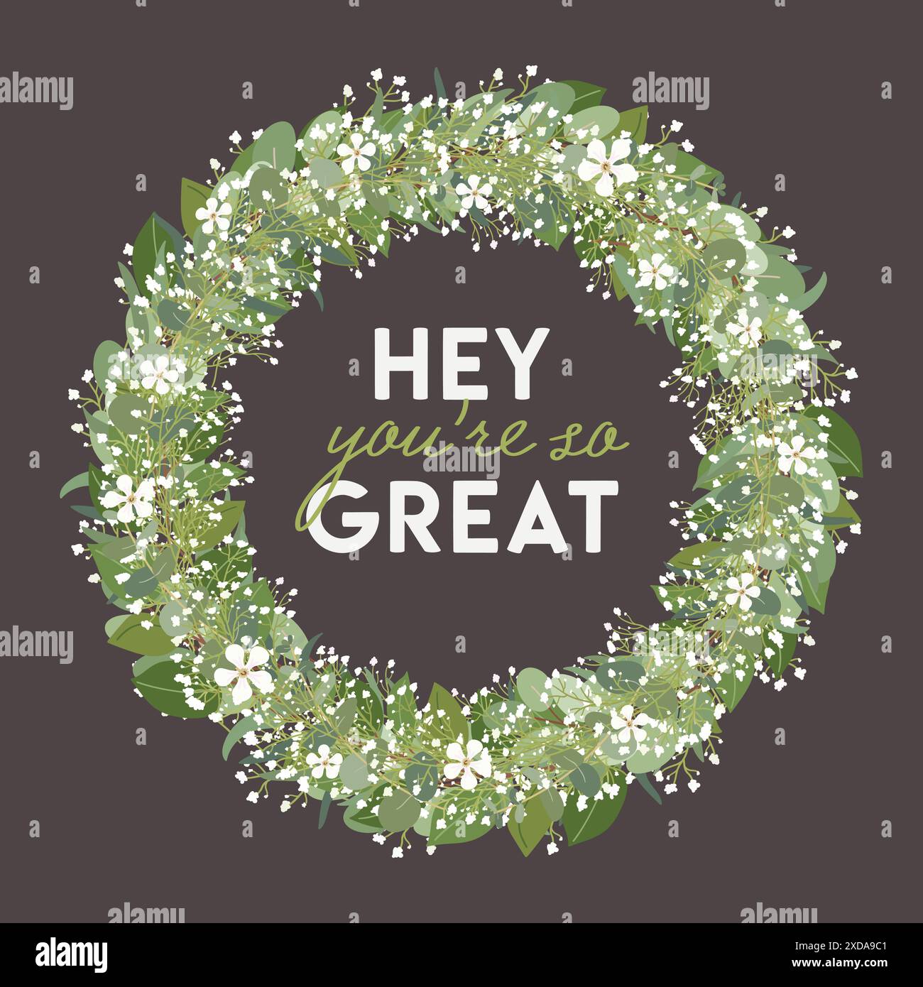Hey you are great quote. Wedding wreath with eucalyptus, salal leaves ...