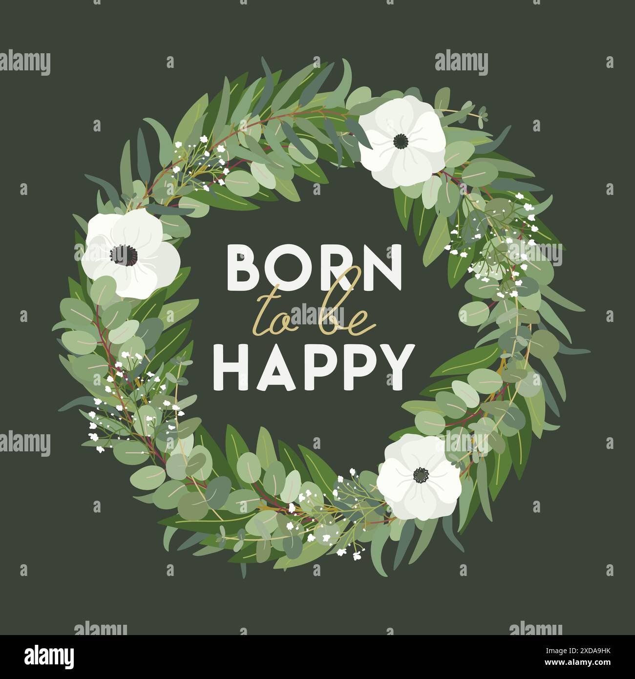 Flowers leaves composition hand Stock Vector Images - Alamy