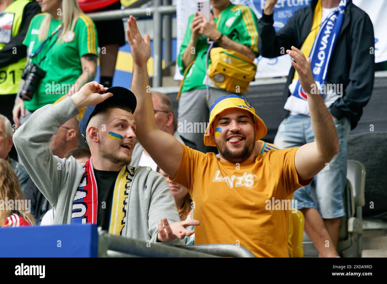 Supporters of Ukraine during UEFA Euro 2024 - Slovakia vs Ukraine, UEFA ...