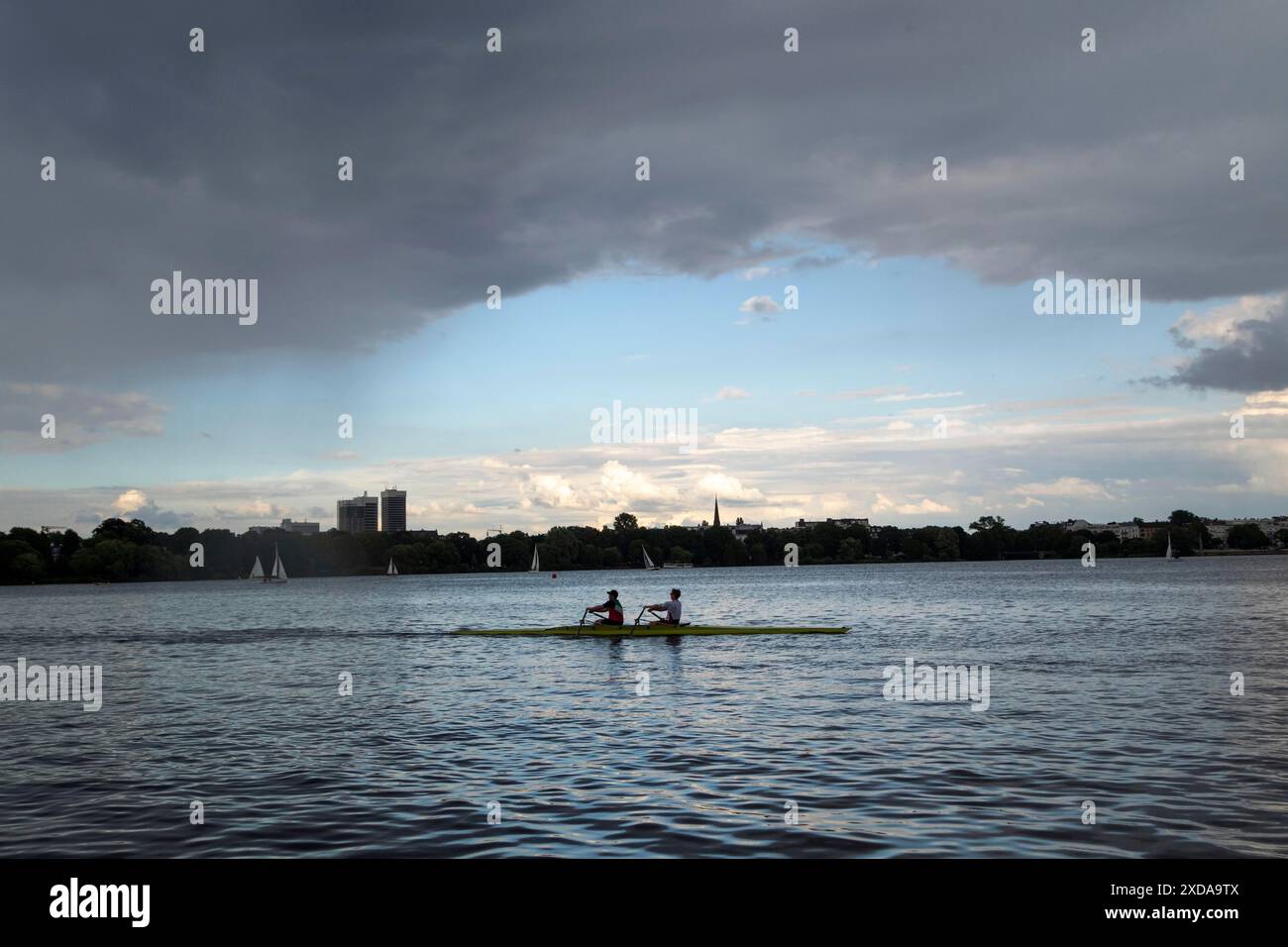 Symbolic picture weather, leisure activity, heavy rain in summer ...