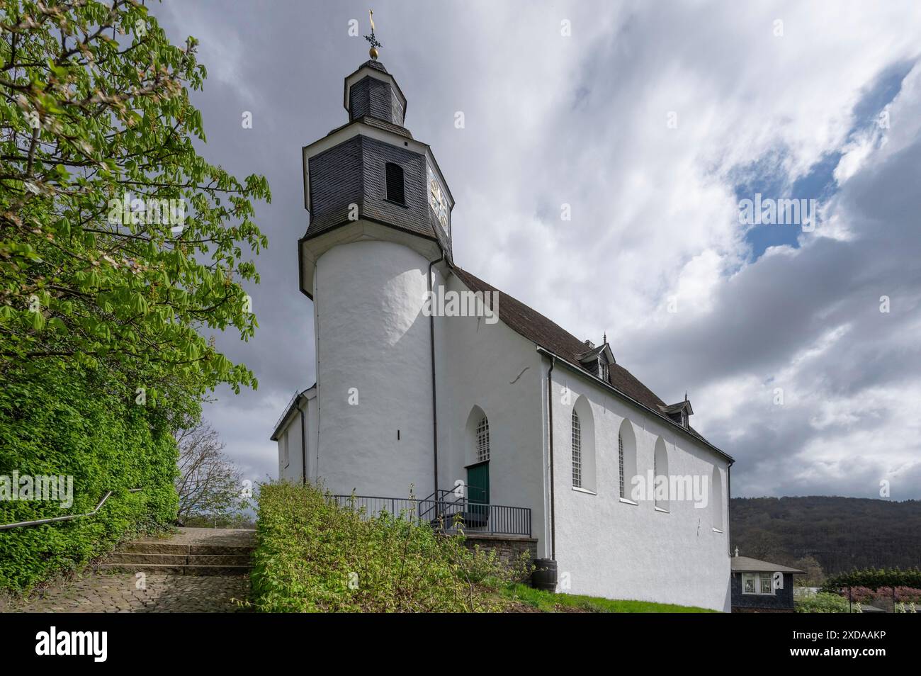 Protestant church, the tower was a former castle tower and prison ...
