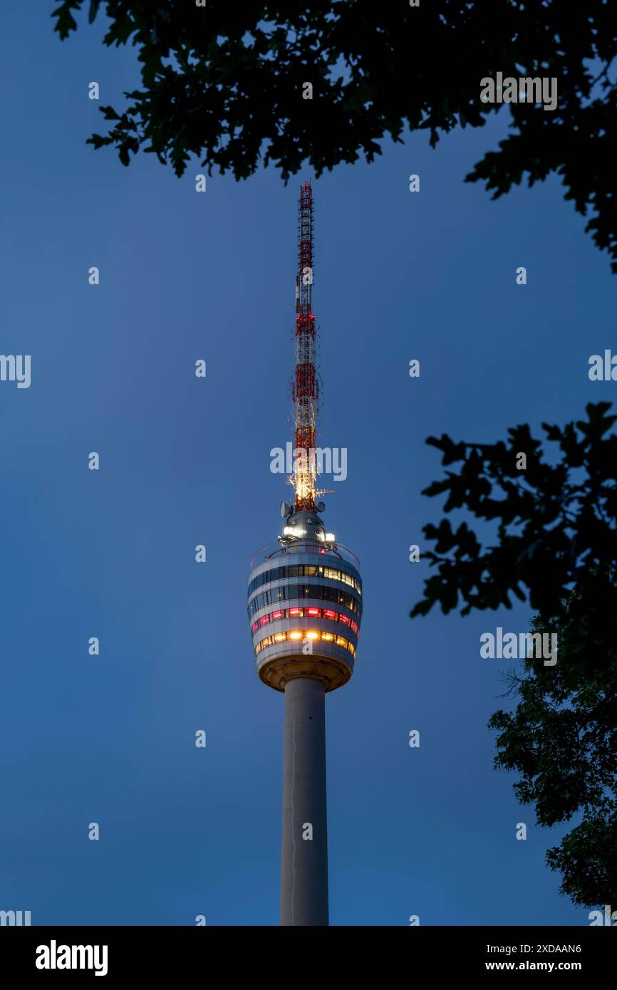 Stuttgart TV tower lights up in the national colours of black, red and ...
