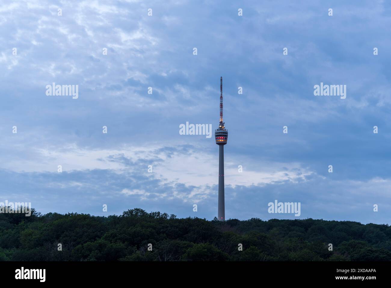 Stuttgart TV tower lights up in the national colours of black, red and ...
