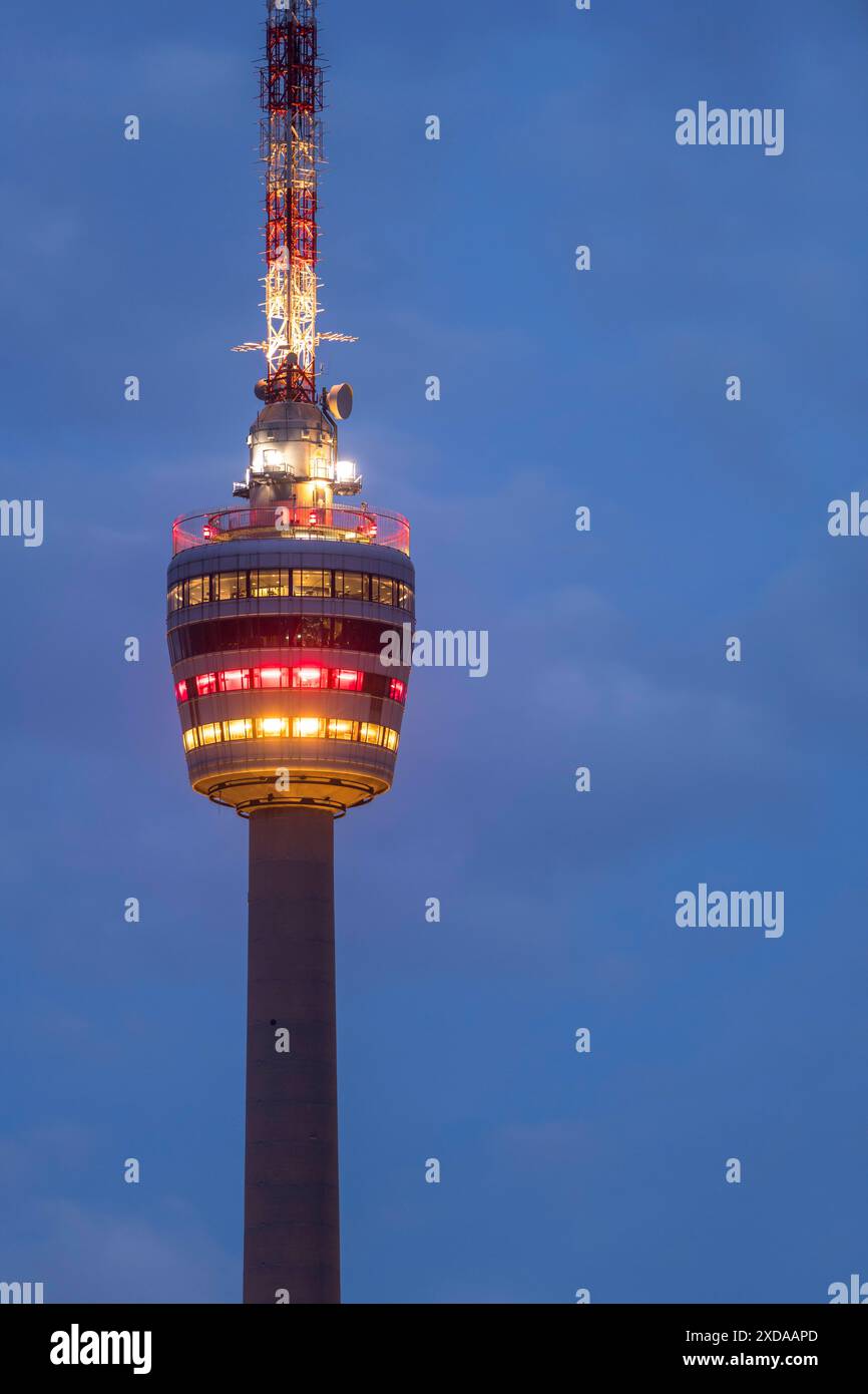 Stuttgart TV tower lights up in the national colours of black, red and ...