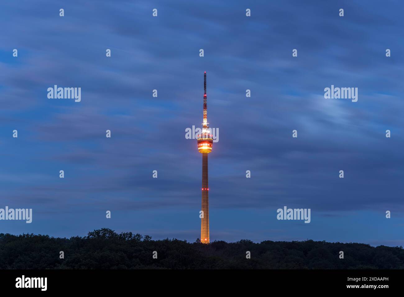 Stuttgart TV tower lights up in the national colours of black, red and ...