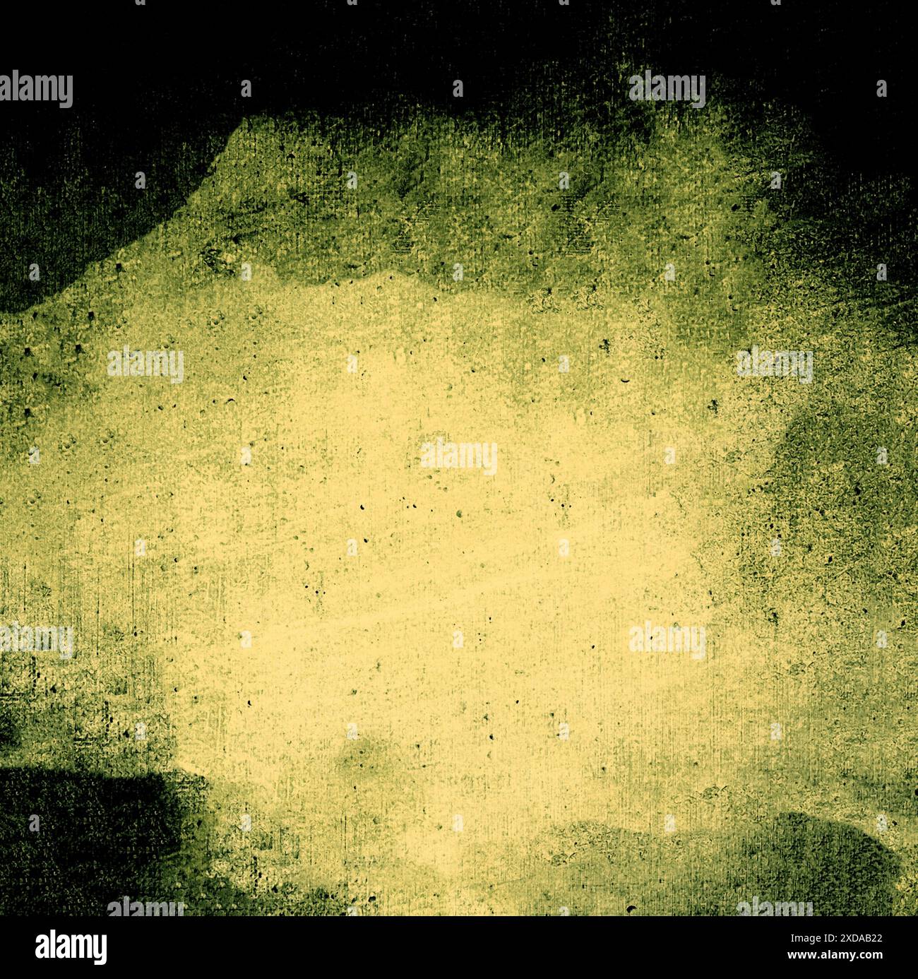 Abstract green and yellow textured image with dark edges and a rough ...