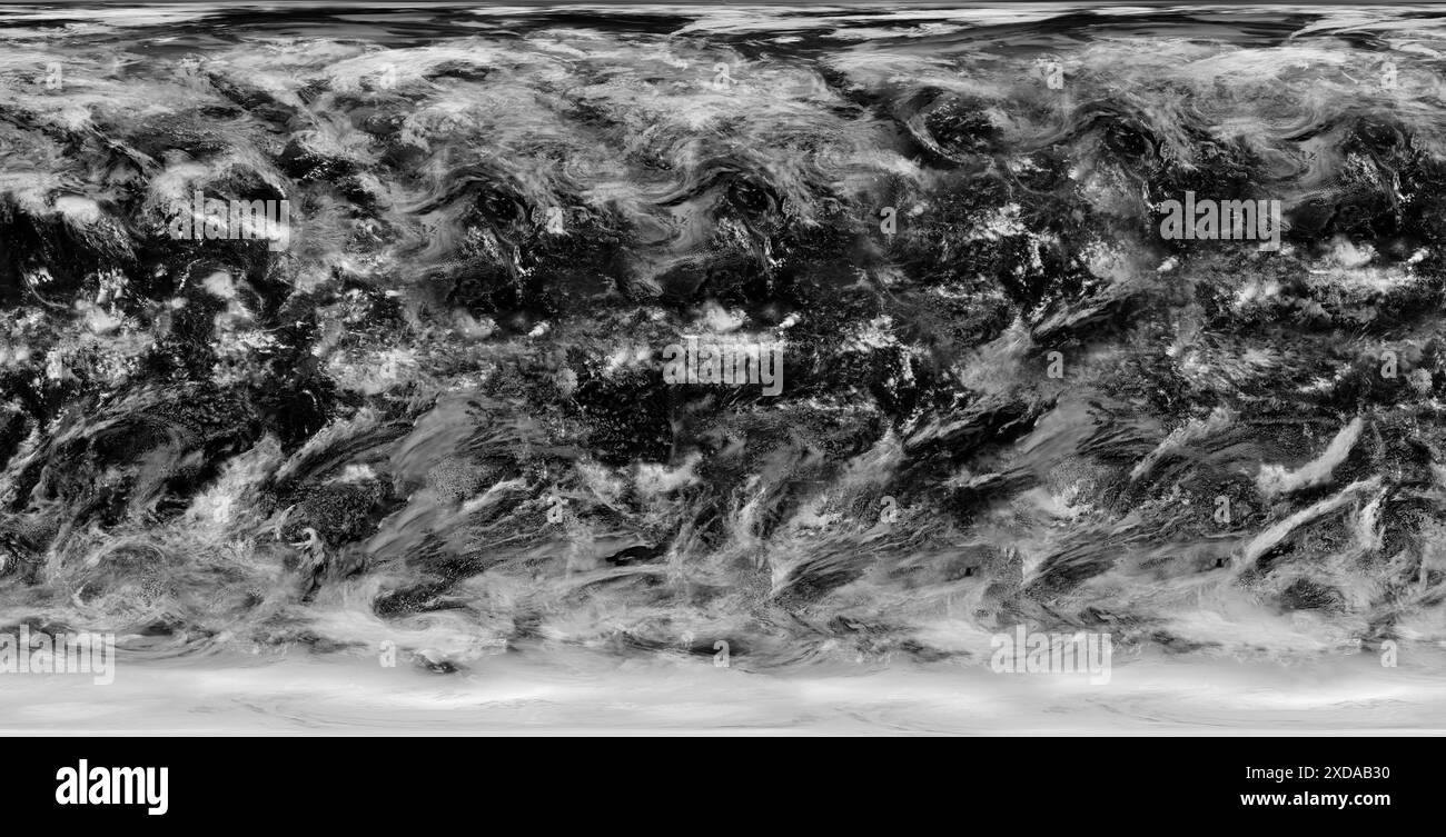 Abstract black and white image depicting swirling and chaotic patterns ...