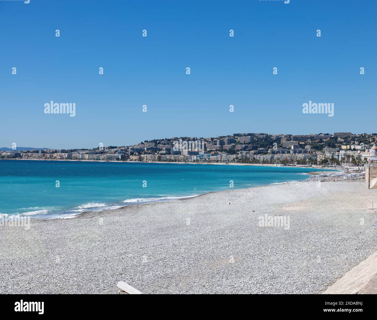 Nice with a view over the beach promenade to the city centre Stock ...