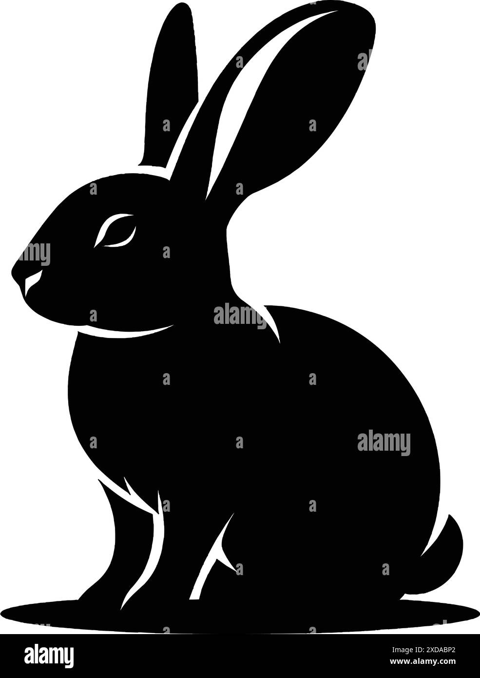 Rabbit Silhouette vector illustration isolated on white background ...