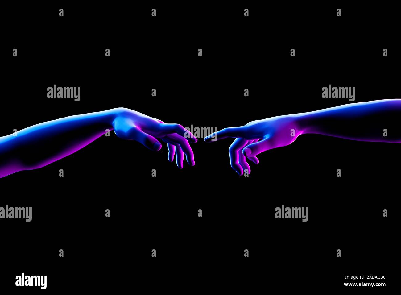 Hand to Hand. Abstract Imitation of Michelangelo's the Creation of Adam ...