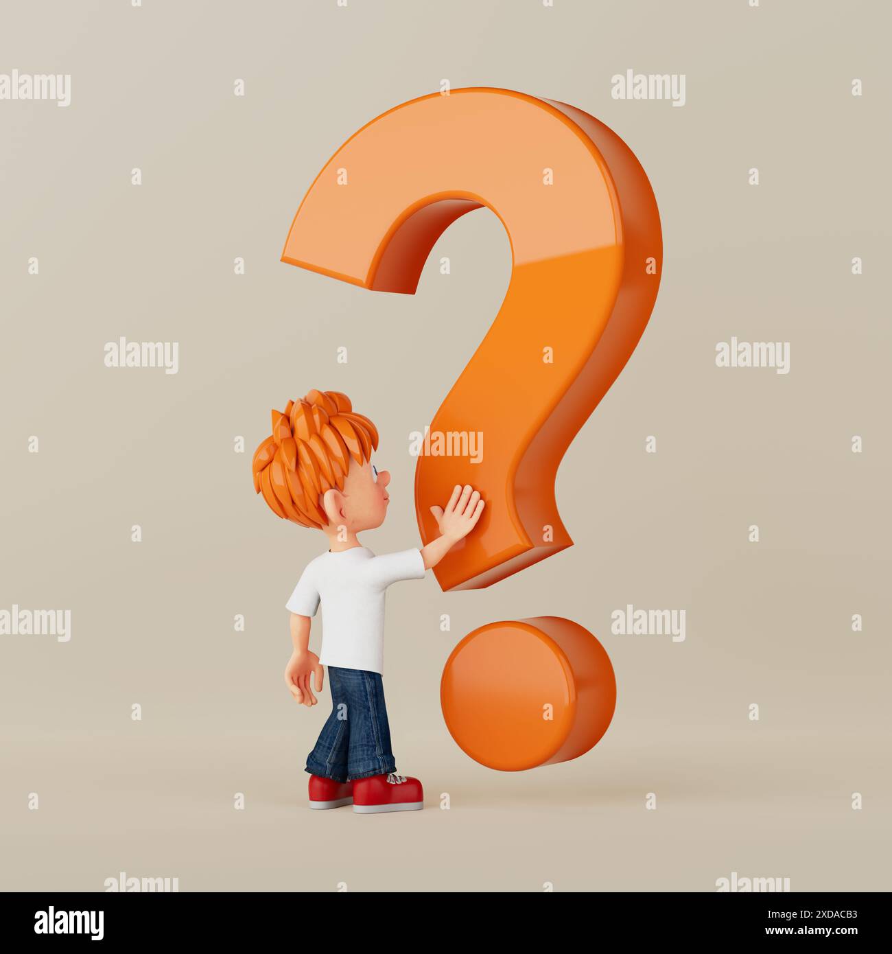 Education Concept. The Child Strives for Knowledge. Cartoon Character ...