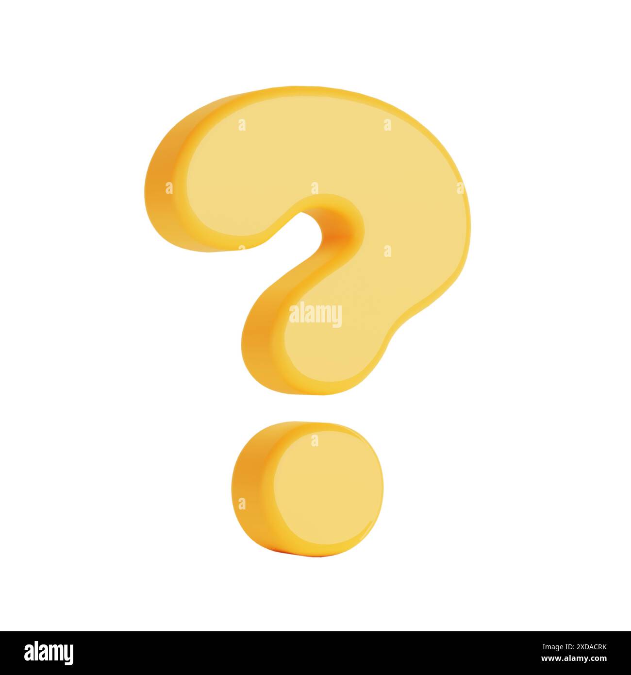 Yellow Question Mark Mock Up Icon in Clay Style on a white background ...
