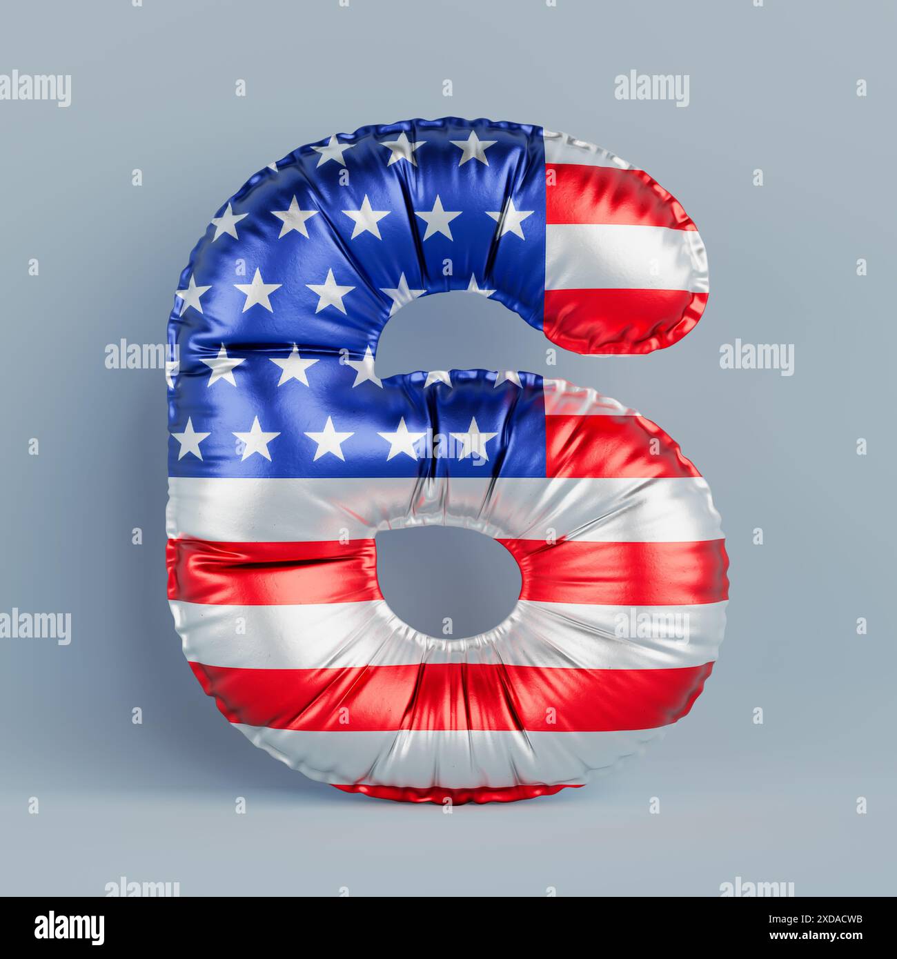 Foil Balloon Number Six Symbol for Festive, Text, Holidays and Birthday ...