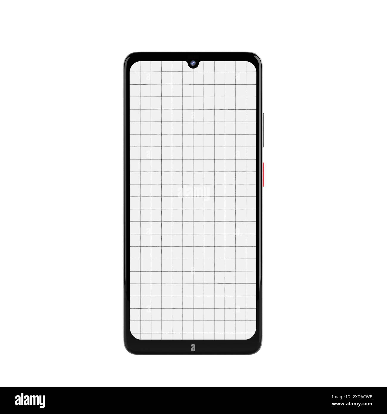 Mobile Phone with Checkered Sheet Screen on a white background. 3d ...