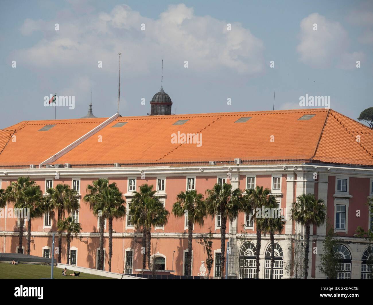 Pink buildings with palm trees and clear architecture, under a blue sky ... Pink buildings with palm trees and clear architecture, under a blue sky ...
