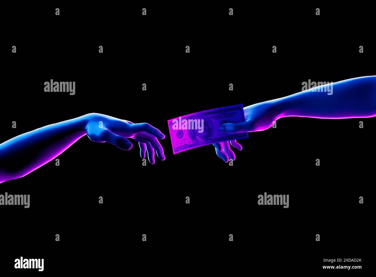 Hand to Hand. Abstract Imitation of Michelangelo's the Creation of Adam ...