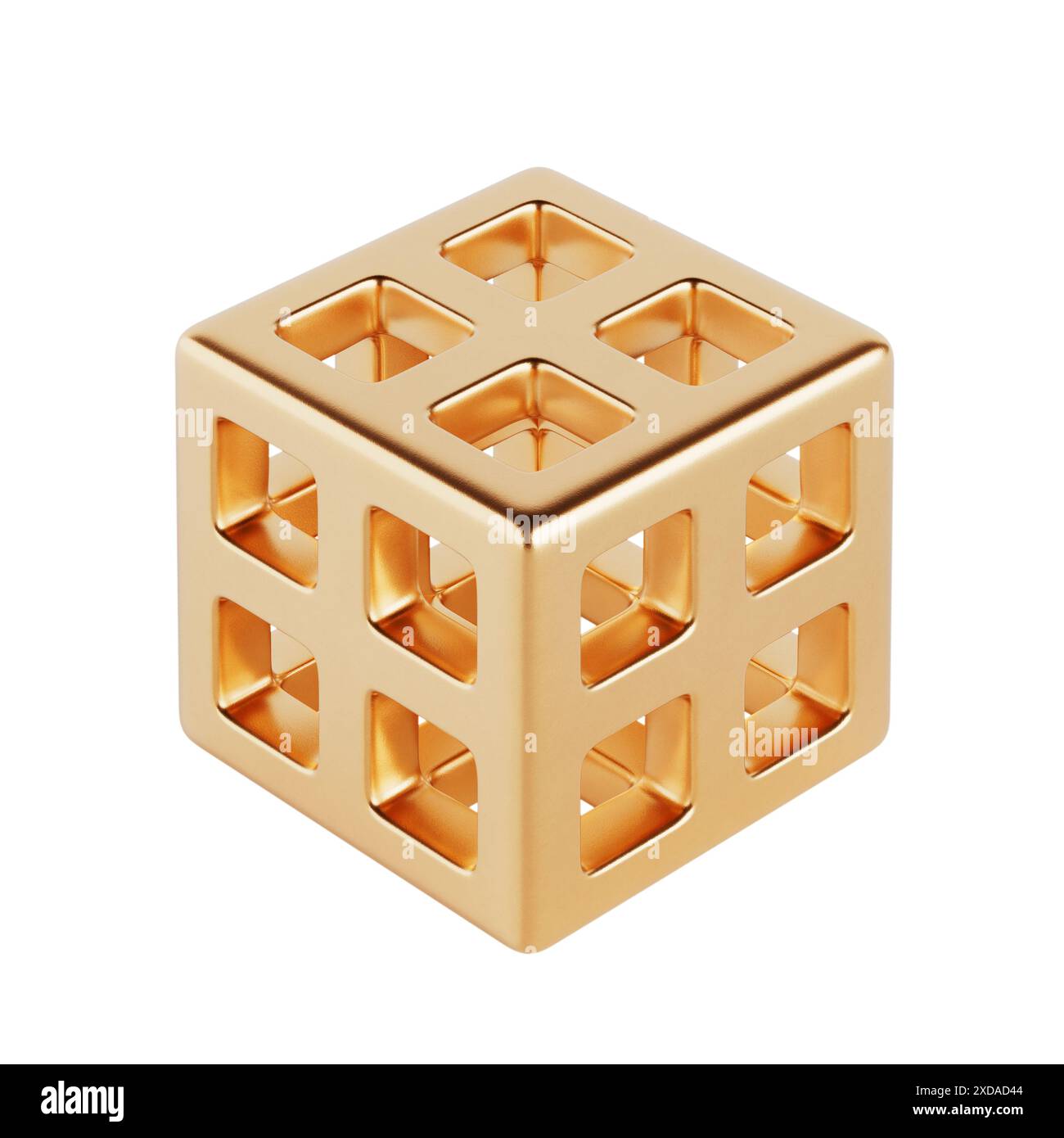 Golden 3d cube hi-res stock photography and images - Alamy