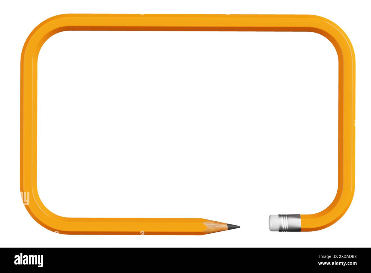 Simple Pencil Frame with Blank Space for Yourth Design on a white ...