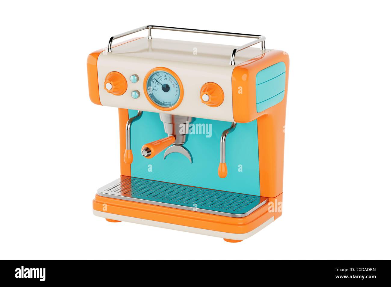 Cartoon Coffee Machine Appliance Icon Minimal Style on a white ...