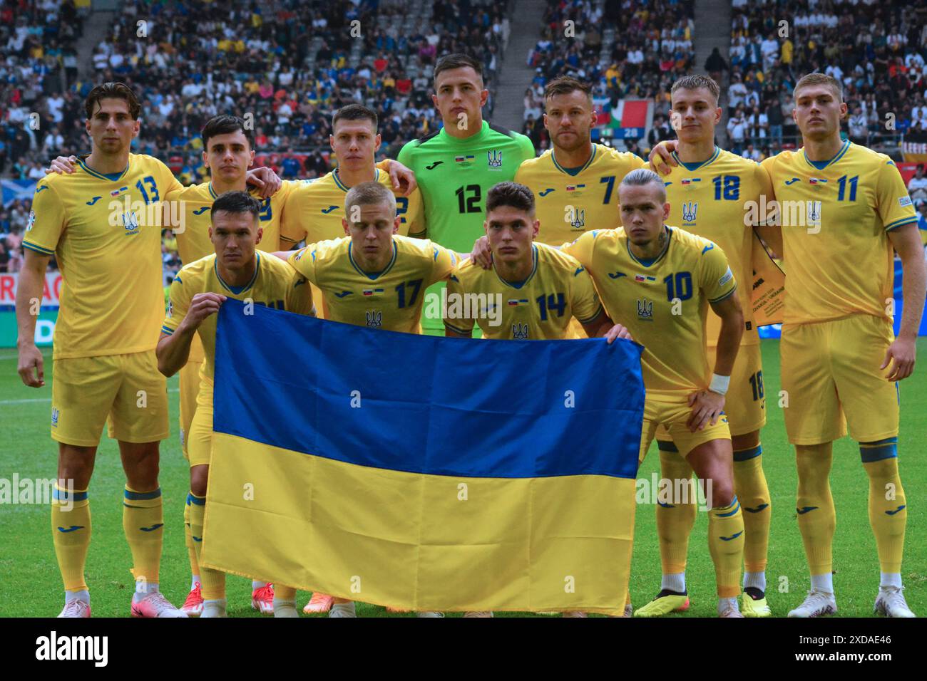 Ukraine team line up during UEFA Euro 2024 - Slovakia vs Ukraine, UEFA ...