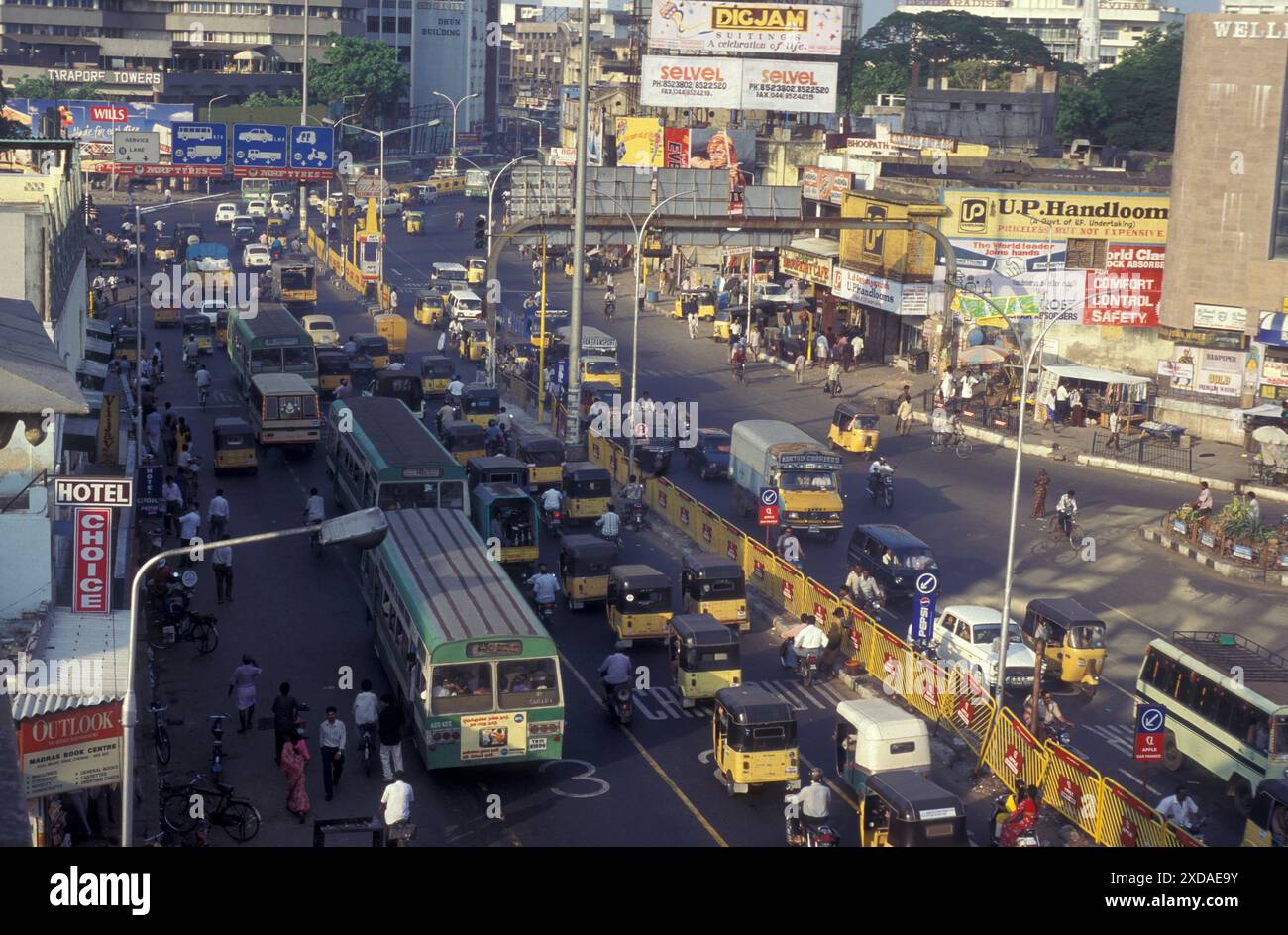 Traffic and pollution with cars, bus amd motorcycle on a mainroad in ...