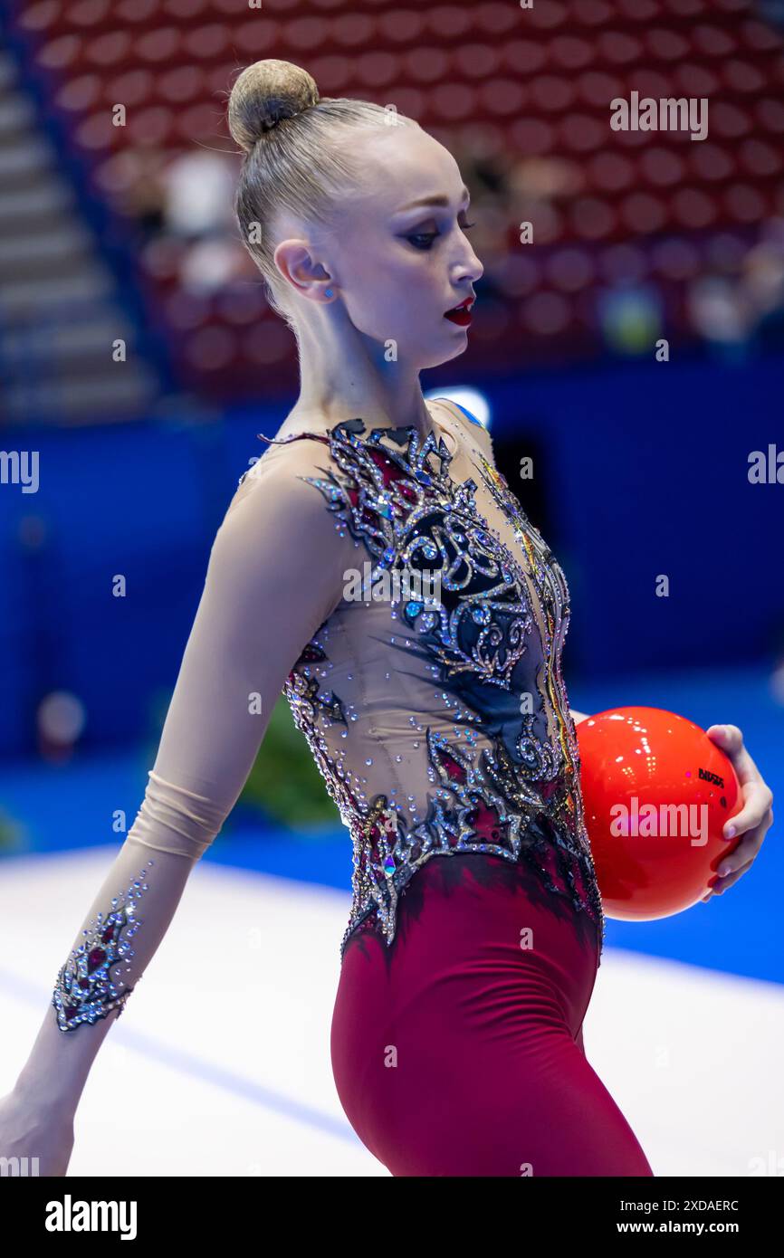 ONOPRIENKO Viktoriia (Ukr) during FIG Rhythmic Gymnastics World Cup, at Unipol Forum, Milan on ...