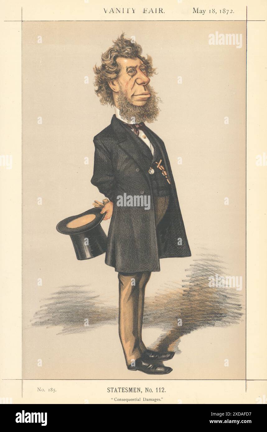 VANITY FAIR SPY CARTOON Hamilton Fish 'Consequential damages'. USA 1872 ...