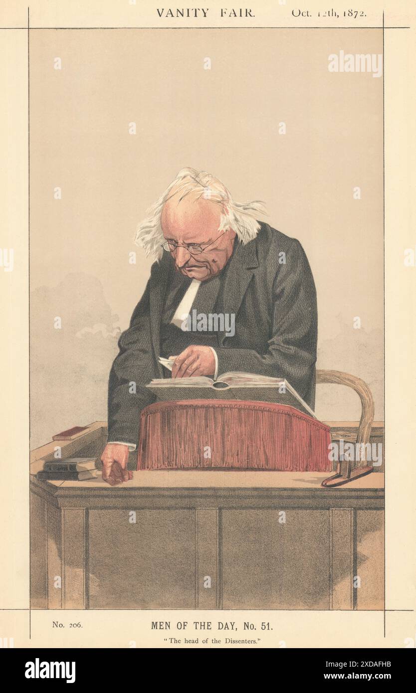 VANITY FAIR SPY CARTOON Rev Thomas Binney 'The head of the Dissenters ...