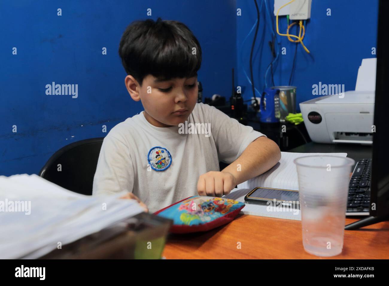 Maracaibo, Venezuela.5-14-2024. Alejandro Matias arrives at his father ...