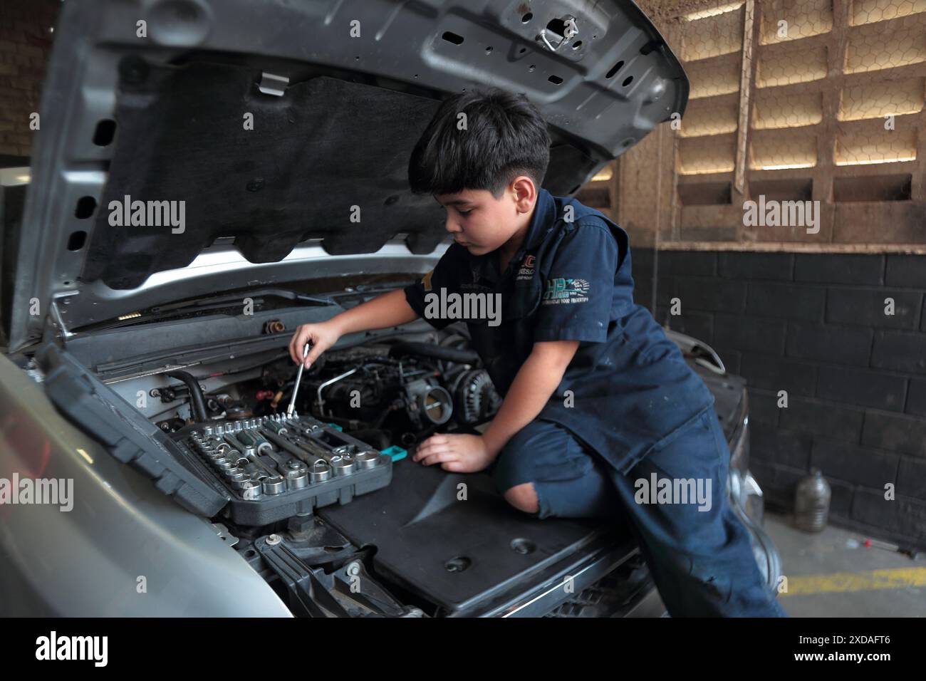 Maracaibo, Venezuela.5-14-2024. Alejandro Matias arrives at his father ...
