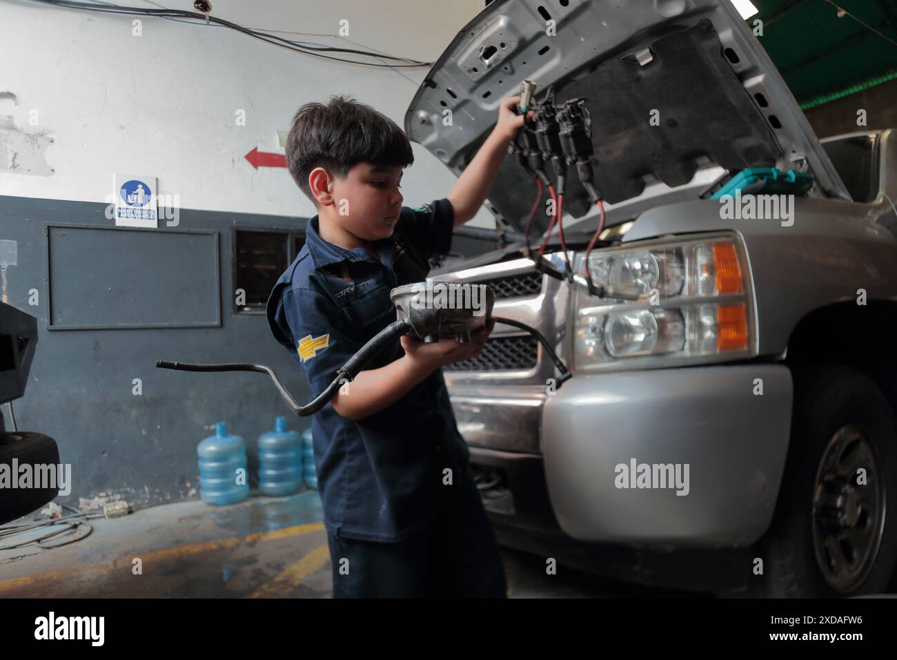 Maracaibo, Venezuela.5-14-2024. Alejandro Matias arrives at his father ...