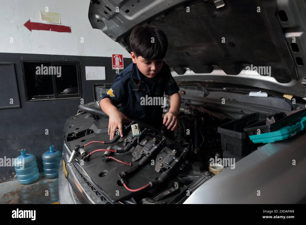 Maracaibo, Venezuela.5-14-2024. Alejandro Matias arrives at his father ...