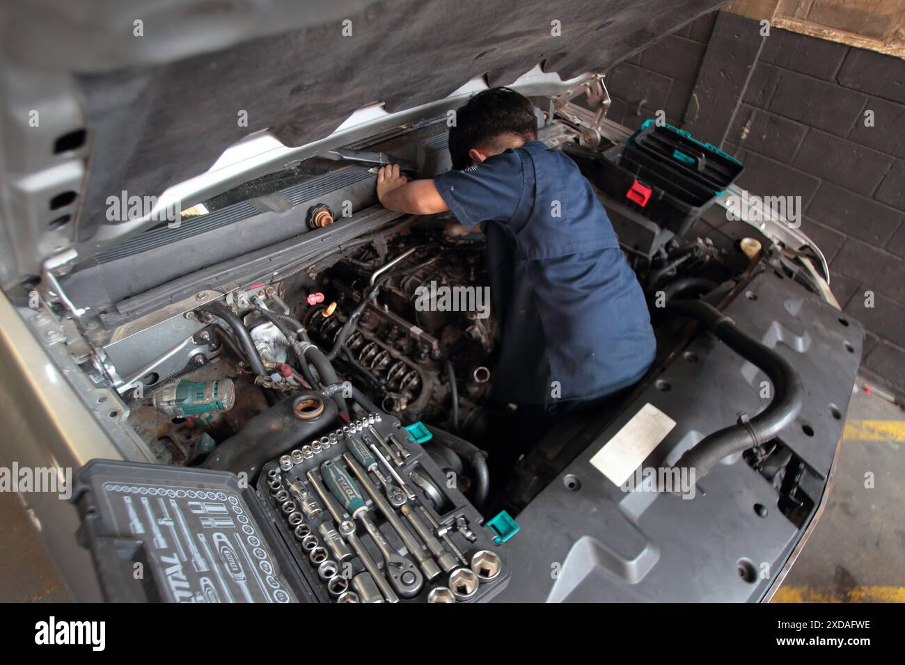 Maracaibo, Venezuela.5-14-2024. Alejandro Matias arrives at his father ...