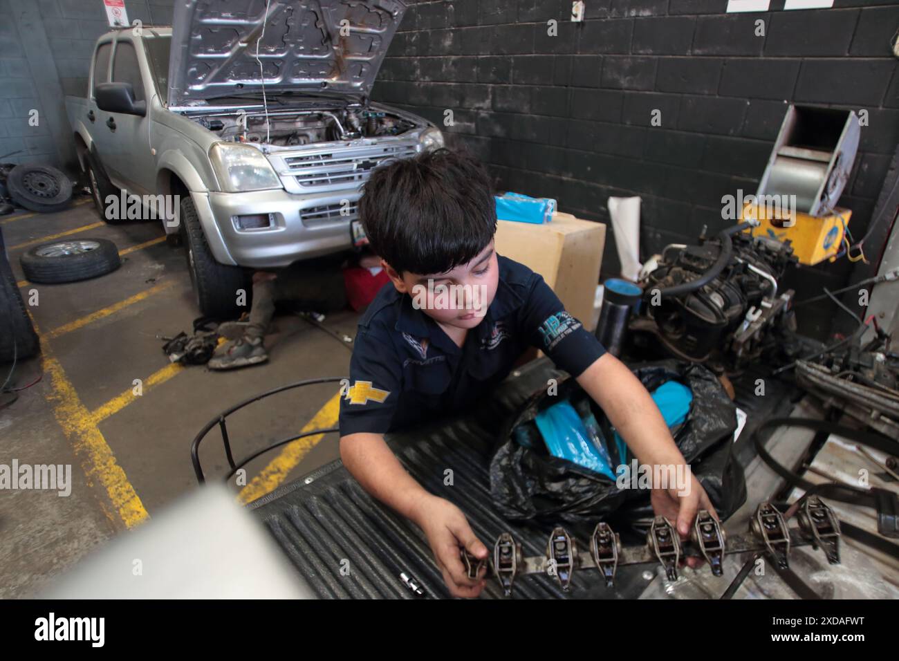 Maracaibo, Venezuela.5-14-2024. Alejandro Matias arrives at his father ...