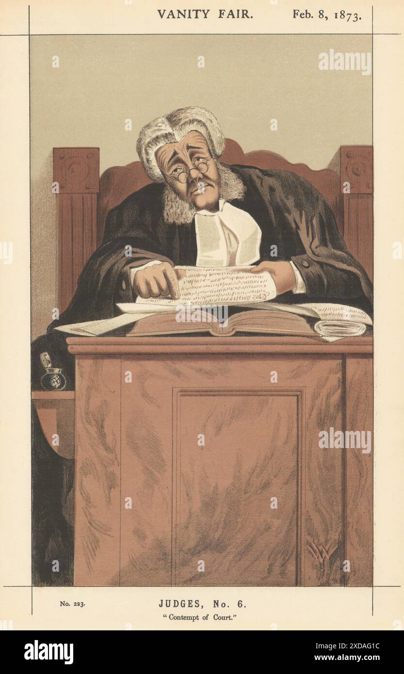 VANITY FAIR SPY CARTOON James Bacon 'Contempt of Court' Bankruptcy ...
