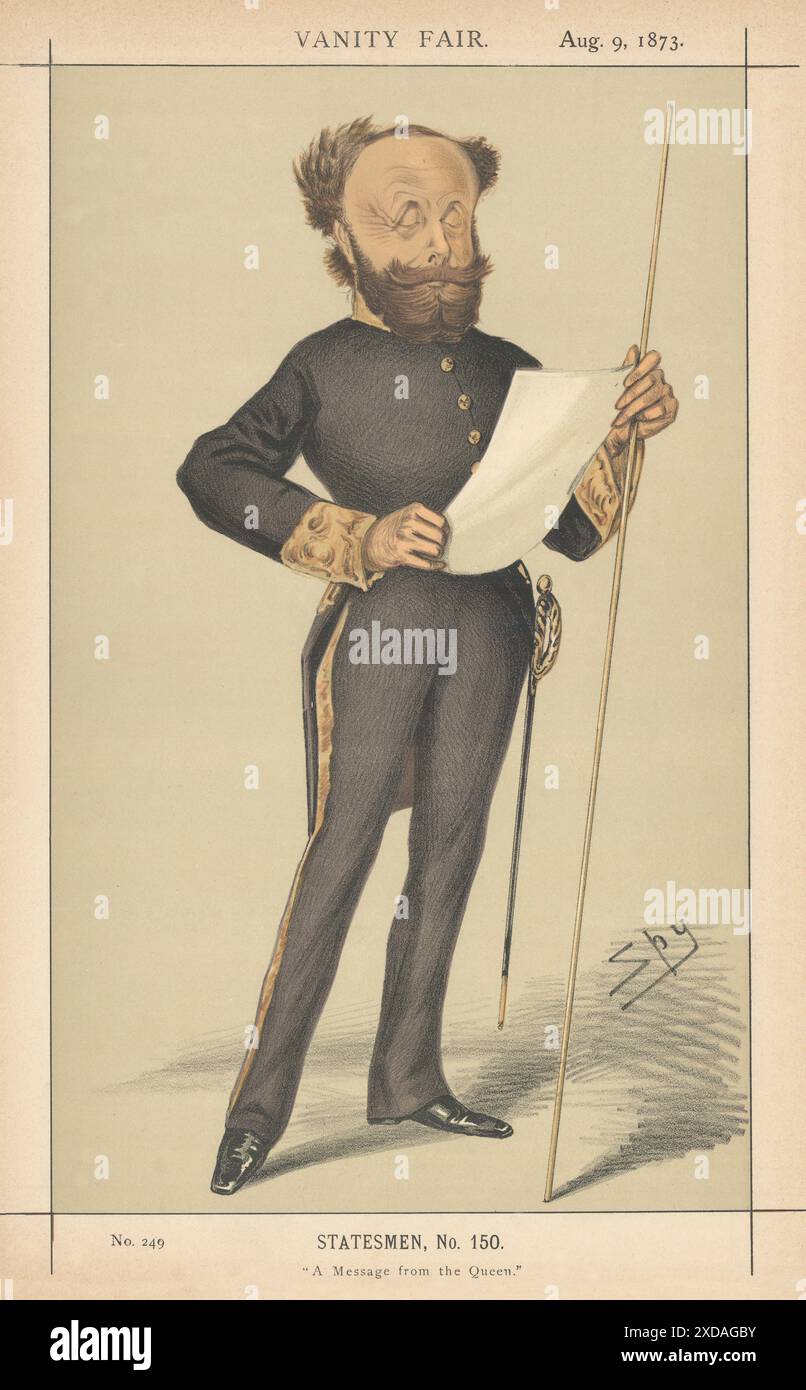 VANITY FAIR SPY CARTOON Lord Otho Fitzgerald 'A Message from the Queen ...