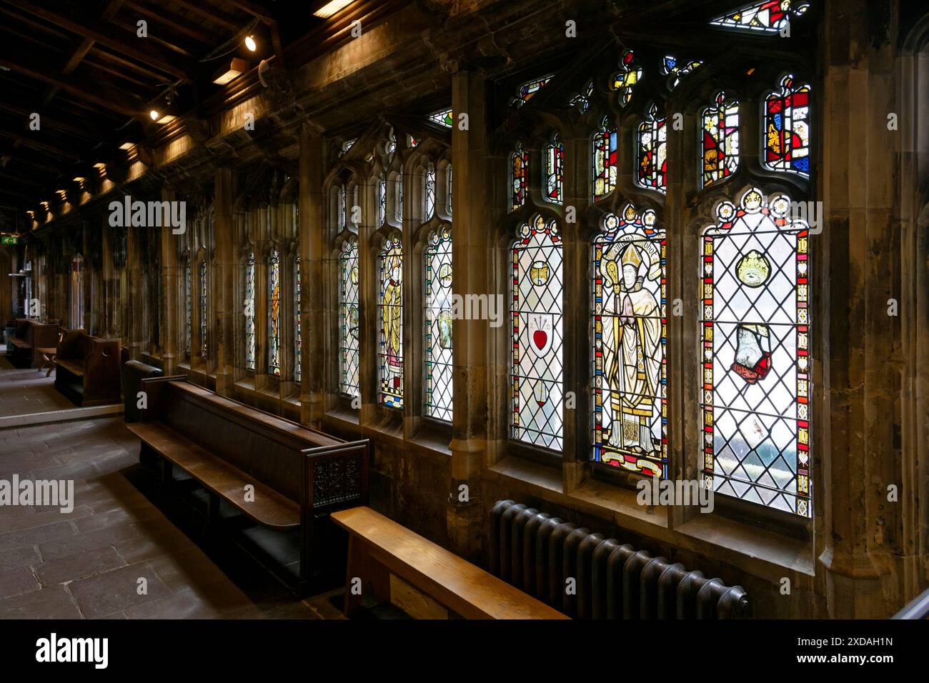 Interior view, window, cloister, Bristol Cathedral, Bristol, England ...