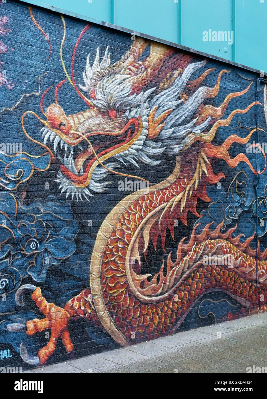 Graffiti, Dragon, Quay Street, Bristol, England, Great Britain Stock ...