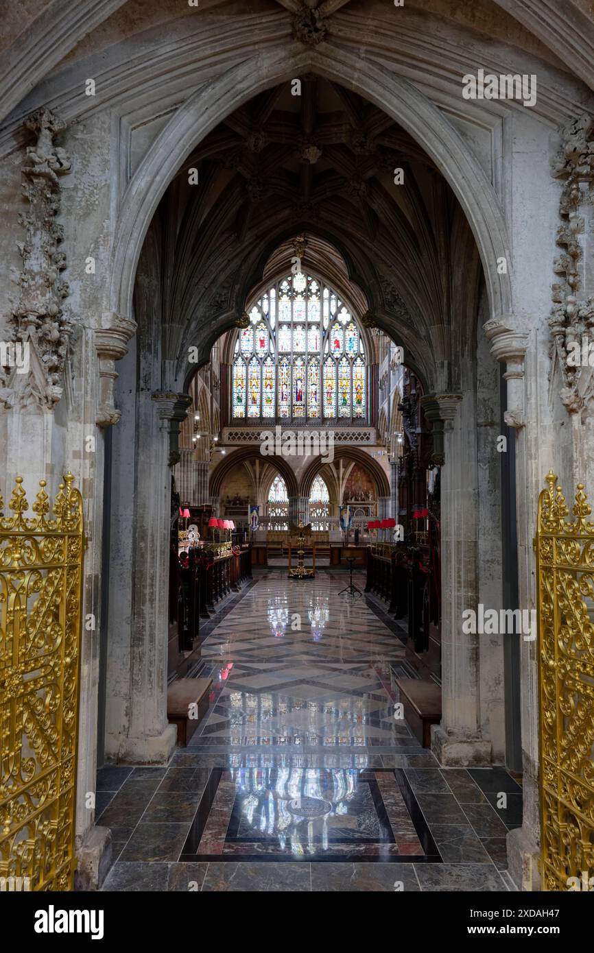 Interior view, Exeter Cathedral, Exeter, England, Great Britain Stock ...