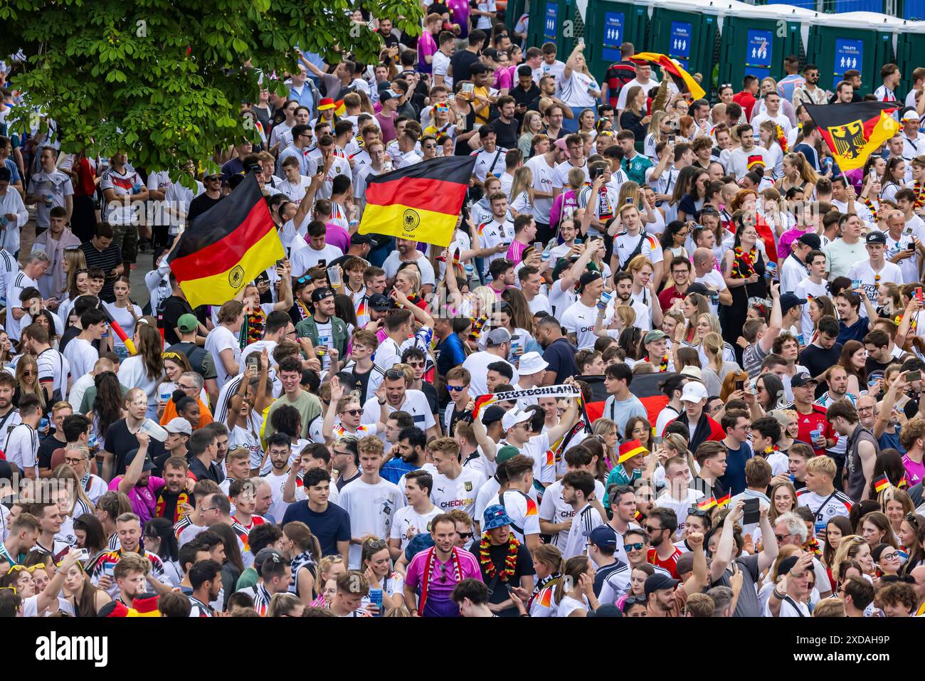 UEFA European Football Championship. Enthusiastic fans at the public ...