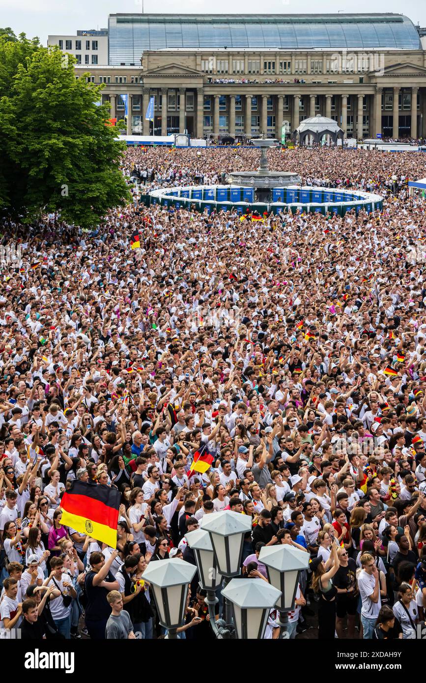 UEFA European Football Championship. Enthusiastic fans at the public ...