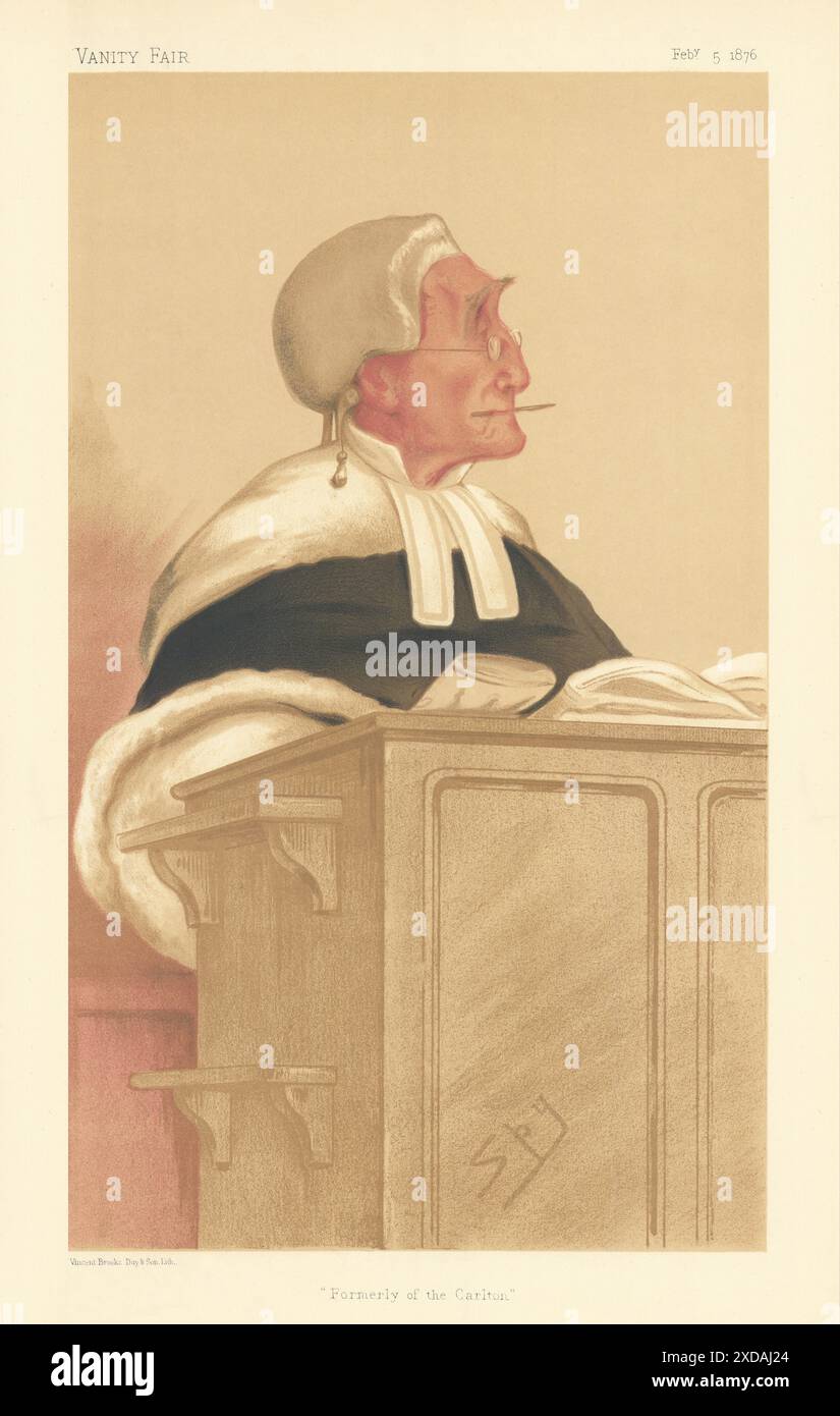 VANITY FAIR SPY CARTOON Anthony Cleasby 'Formerly of the Carlton' Judge ...