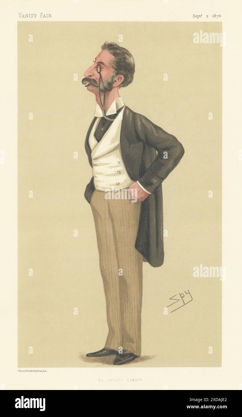VANITY FAIR SPY CARTOON George Henry Lewis 'An astute lawyer' Law 1876 ...